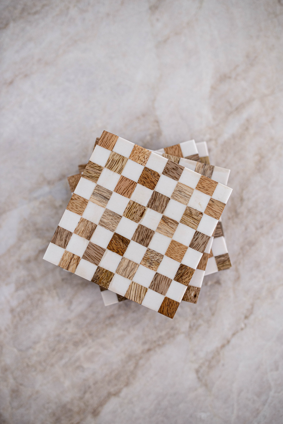 Checkered Wood & Resin Coasters | By Luxe B Co.