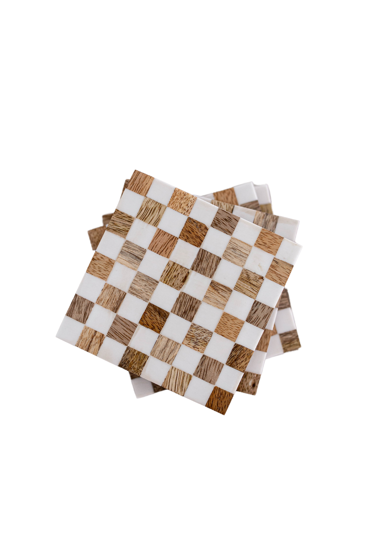 Checkered Wood & Resin Coasters | By Luxe B Co.