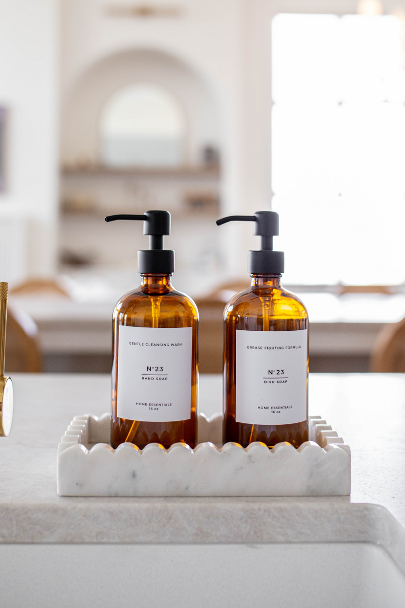 Hand Soap & Dish Soap Glass Amber Bottles | By Luxe B Co.